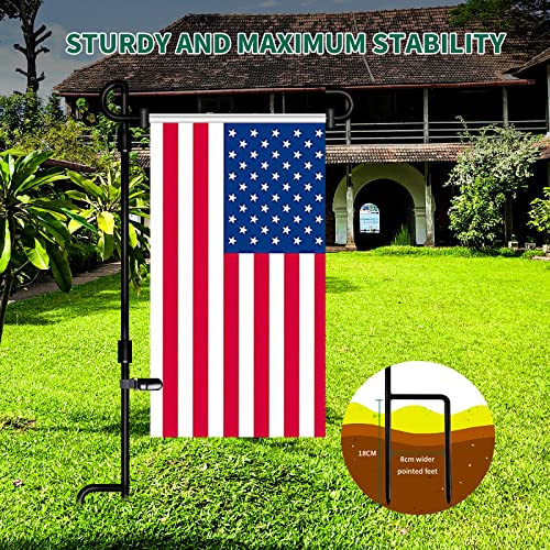 SZHLUX Garden Stand Premium Yard Pole Holder (35.4’’) Metal Powder-Coated Weather-Proof Paint with one Tiger Clip and Two Spring Stoppers Without Flag, Black