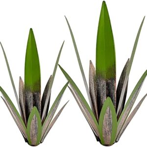 2pcs Tequila Rustic The Latest in 2022 Sculpture Metal Agave Plant Home Decor Rustic Hand Painted Metal Agave Garden Ornaments Outdoor Decor Figurines Home Yard Decorations Lawn Ornaments (style 3)