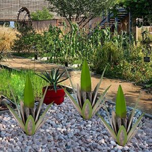 2pcs Tequila Rustic The Latest in 2022 Sculpture Metal Agave Plant Home Decor Rustic Hand Painted Metal Agave Garden Ornaments Outdoor Decor Figurines Home Yard Decorations Lawn Ornaments (style 3)