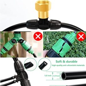 POANES Drip Irrigation Kit, 100FT Garden Watering System with 40FT 1/4 inch and 60FT 1/2 inch Blank Distribution Tubing Hose Distribution Tubing Adjustable Nozzle Emitters Sprinkler Barbed Fittings