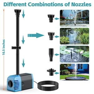 POPOSOAP Solar Water Pump 12W,Solar Water Fountain Pump with 12 Watt 18V Solar Panel, 160GPH Submersible Pump Adjustable Flow for Solar Fountain, Small Pond, Fish Pond, Garden, Pool, Bird Bath