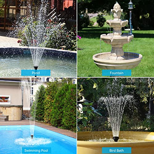 POPOSOAP Solar Water Pump 12W,Solar Water Fountain Pump with 12 Watt 18V Solar Panel, 160GPH Submersible Pump Adjustable Flow for Solar Fountain, Small Pond, Fish Pond, Garden, Pool, Bird Bath