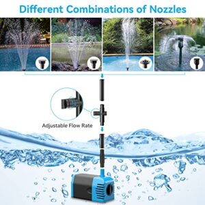 POPOSOAP Solar Water Pump 12W,Solar Water Fountain Pump with 12 Watt 18V Solar Panel, 160GPH Submersible Pump Adjustable Flow for Solar Fountain, Small Pond, Fish Pond, Garden, Pool, Bird Bath