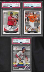 psa 10 xander bogaerts manny machado & juan soto bowman 3 rookie card lot graded psa gem mint 10 padres superstar players