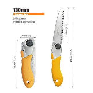 Folding Pruning Hand Saw 5 Inch Camping Wood Mini Small Saw Garden Tree Saw Japanese Pull Razor Teeth Saw Durable for Wood Branches Bone Camping with SK-5 Steel Blade.