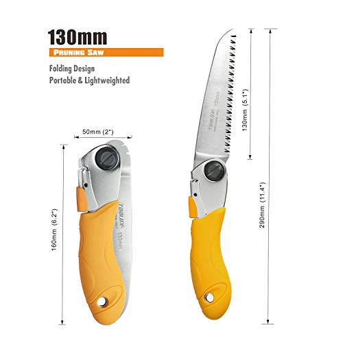 Folding Pruning Hand Saw 5 Inch Camping Wood Mini Small Saw Garden Tree Saw Japanese Pull Razor Teeth Saw Durable for Wood Branches Bone Camping with SK-5 Steel Blade.