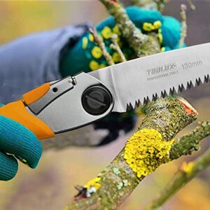 Folding Pruning Hand Saw 5 Inch Camping Wood Mini Small Saw Garden Tree Saw Japanese Pull Razor Teeth Saw Durable for Wood Branches Bone Camping with SK-5 Steel Blade.