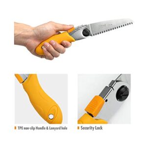 Folding Pruning Hand Saw 5 Inch Camping Wood Mini Small Saw Garden Tree Saw Japanese Pull Razor Teeth Saw Durable for Wood Branches Bone Camping with SK-5 Steel Blade.