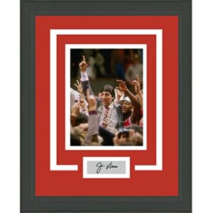 framed jim valvano facsimile laser engraved signature auto north carolina state wolfpack 14×17 basketball photo