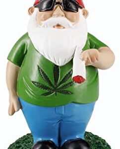 Gnometastic Smoking Gnome Garden Statue, 8.5in - Indoor or Outdoor Funny Garden Gnome Statue, Polyresin