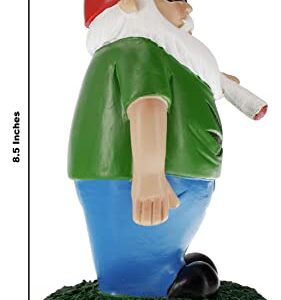 Gnometastic Smoking Gnome Garden Statue, 8.5in - Indoor or Outdoor Funny Garden Gnome Statue, Polyresin