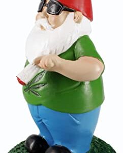 Gnometastic Smoking Gnome Garden Statue, 8.5in - Indoor or Outdoor Funny Garden Gnome Statue, Polyresin