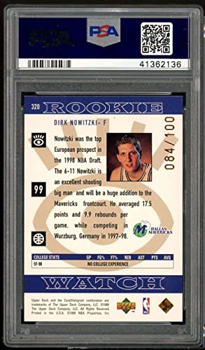 Dirk Nowitzki Rookie Card 1998-99 Upper Deck #320 PSA 8