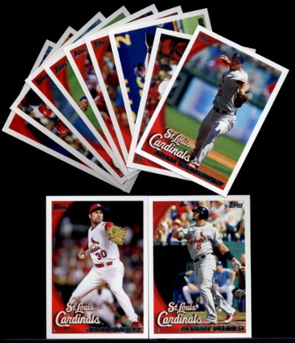 2010 Topps Baseball Cards Complete TEAM SET: St. Louis Cardinals (Series 1 & 2) 18 Cards including Albert Pujols,Ludwick, Carpenter, Motte, Rasmus, Smoltz, Shumaker, Holliday, Pujols MVP card & more!