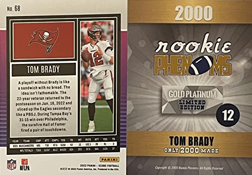 NEW 2022 Panini Score Authentic TOM BRADY Football Card - Tampa Bay Buccaneers (Plus Novelty Brady Card in Picture)