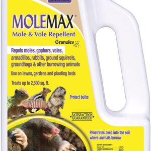 Bonide MOLEMAX Mole & Vole Repellent Granules, 5 lbs. Ready-to-Use, Outdoor Lawn & Garden Mole Control, People & Pet Safe