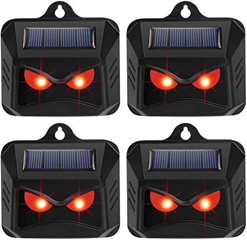 4 Packs Animal Repellent - Solar Predator Control Lights - Fox Deterrents for Gardens - Deer Repellent Devices - Raccoon Repellent - Cat Repellent - Fox Repellent - Motion Sensor Eye Guard