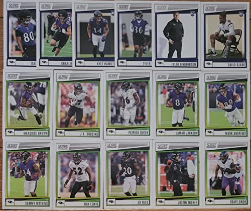 2022 Panini Score Football Baltimore Ravens Team Set 16 Cards W/Drafted Rookies