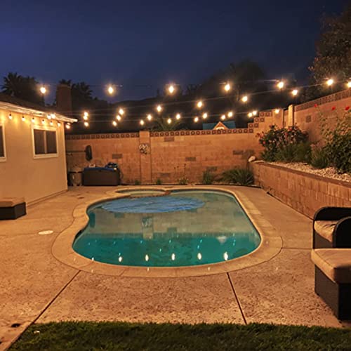 Banord 51FT Outdoor String Lights, Waterproof Patio Lights with 18 Shatterproof LED Bulb Hanging Light String, Black String Light Outdoor for Backyard, Garden, Porch, Cafe, Deck, Wedding, Party