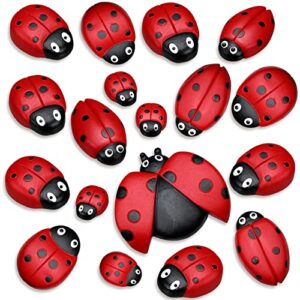 18 pcs small ladybugs stepping stones decor ladybug garden yard decorations outdoor 4 size lively ladybug gifts ornaments lady bugs garden decorations for garden outdoors decorations mom gifts