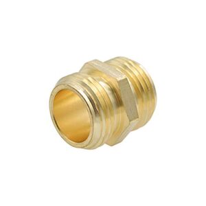 HYDRO MASTER Brass Garden Hose Adapter Double Male Quick Connector 3/4 Inch Solid Brass 2 pack