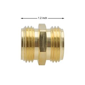 HYDRO MASTER Brass Garden Hose Adapter Double Male Quick Connector 3/4 Inch Solid Brass 2 pack