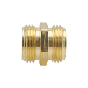 HYDRO MASTER Brass Garden Hose Adapter Double Male Quick Connector 3/4 Inch Solid Brass 2 pack