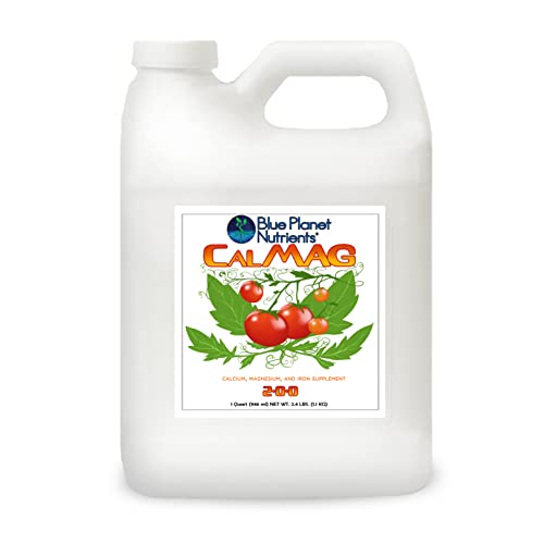 CalMag + Iron Plant Supplement (32 oz) Quart | Concentrated Calcium Magnesium Iron for All Plants & Gardens | Makes Up to 315 Gallons | Prevents & Corrects Blossom End Rot | Blue Planet Nutrients