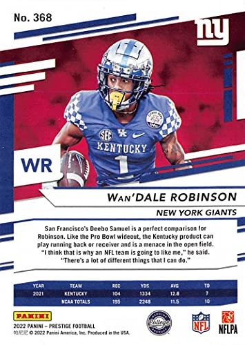 2022 Panini Prestige #368 Wan'Dale Robinson RC