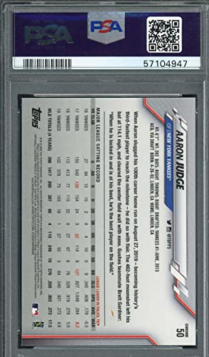 Aaron Judge 2020 Topps Chrome Baseball Card #50 Graded PSA 10