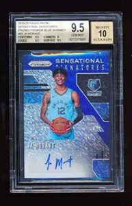 bgs 9.5 ja morant 2019-20 panini prizm sensational signatures blue shimmer auto