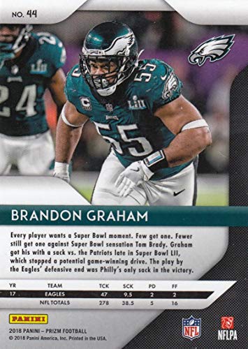 2018 Panini Prizm Football #44 Brandon Graham Philadelphia Eagles Official NFL Trading Card