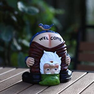 RINPOX Dwarf Yard Decoration Outdoor - Inverted Welcome Dwarf Resin Garden Statue, Outdoor Patio Decoration for Garden, Yard and Lawn