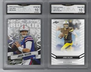 2018 josh allen leaf 2 rookie card lot graded gem mint 10 bills hot quarterback star