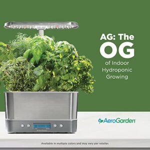 AeroGarden Harvest Elite with Gourmet Herb Seed Pod Kit - Hydroponic Indoor Garden, Stainless Steel