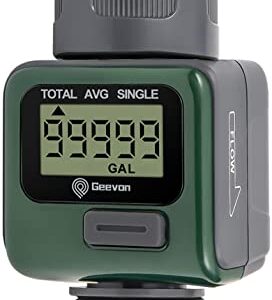 Geevon Water Flow Meter Garden Hose Water Meter, Standard 3/4" Hose Thread, High Accuracy & IPX6 Waterproof, Suitable for Garden Watering, Pool, RV Filling