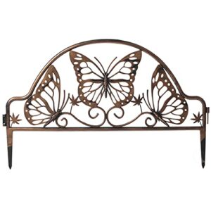 gardenised qi004110.6 decorative butterfly design fence garden edging landscape border path panel, pack of 6, bronze