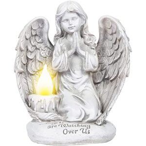 vp home praying angel watching over us angel decorations for home solar powered led outdoor decor garden light angel statues and figurines for home, patio, yard art