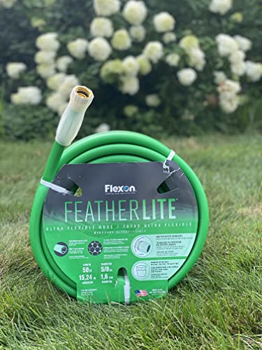 Flexon Featherlite 5/8 x 50 Flexible Garden Hose, 50 ft, Green