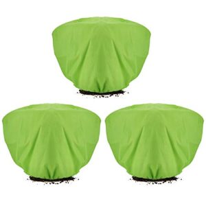 anphsin 3 pcs green plant freeze protection covers- 39.3 × 19.6 inch horizontal shrub tree plant protection wraps covers bags frost blanket with drawstring for winter outdoor garden plants