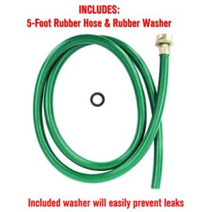 LDR Industries 504 1300 Garden Dehumidifier Drain Hose, 5ft, Green Rubber Finish, 5', 5 Feet