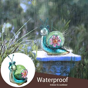 MUMTOP Solar Lantern Outdoor Waterproof LED Solar Lights Snail Decorative Tabletop Lanterns for Patio Garden Table Decor