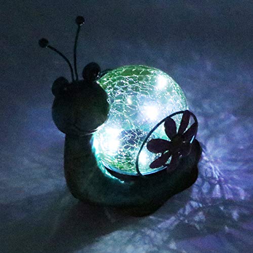 MUMTOP Solar Lantern Outdoor Waterproof LED Solar Lights Snail Decorative Tabletop Lanterns for Patio Garden Table Decor