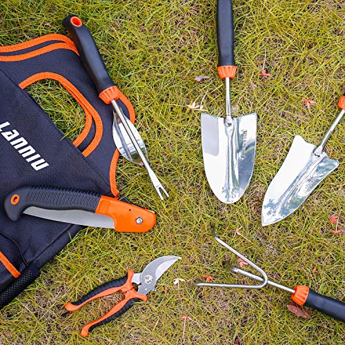 LANNIU Garden Tool Set, Stainless Steel Gardening Kit, Heavy Duty Gardening Hand Tools, Gardening Gifts for Women, Grandparents, Seniors, Mom & Dad