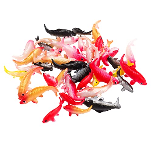 X Hot Popcorn 40Pcs Mini Koi Fish Mini Goldfish Figurines Miniature Koi Fish Fairy Garden Supplies