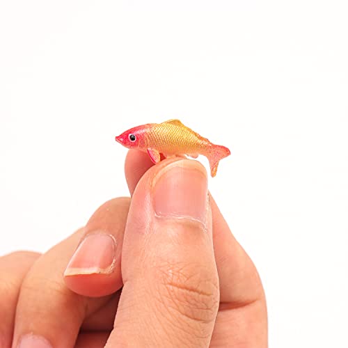 X Hot Popcorn 40Pcs Mini Koi Fish Mini Goldfish Figurines Miniature Koi Fish Fairy Garden Supplies