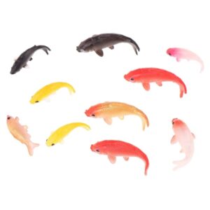 X Hot Popcorn 40Pcs Mini Koi Fish Mini Goldfish Figurines Miniature Koi Fish Fairy Garden Supplies