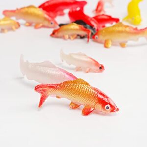 X Hot Popcorn 40Pcs Mini Koi Fish Mini Goldfish Figurines Miniature Koi Fish Fairy Garden Supplies