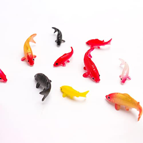 X Hot Popcorn 40Pcs Mini Koi Fish Mini Goldfish Figurines Miniature Koi Fish Fairy Garden Supplies