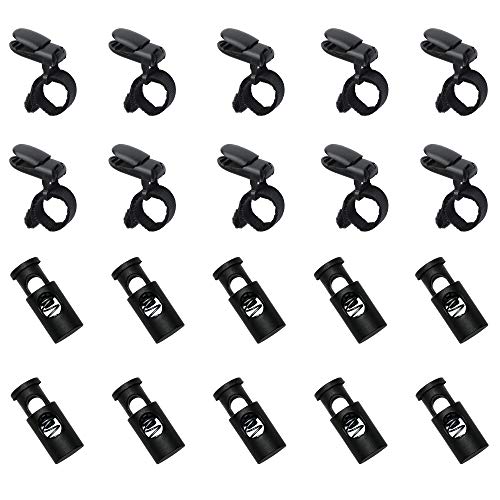 HOOSUN Accessories 20 Pack Garden Flag Stand-Holder-Pole Tiger Clip and Spring Stoppers -20 Pieces Set